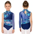 AOCHANG Girls One Long Sleeve Printed Rhinestone Ballet Dance Leotard ...