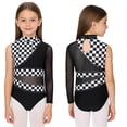AOCHANG Girls One Long Sleeve Printed Rhinestone Ballet Dance Leotard ...