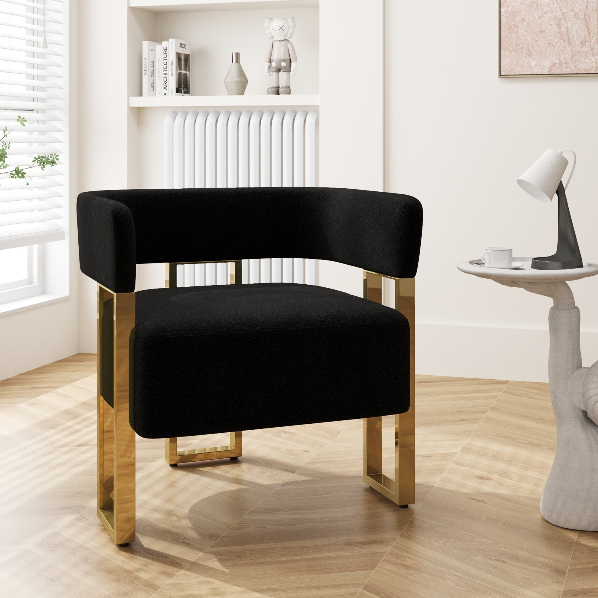 AODAILIHB Round Single Sofa Chair, Modern Velvet Living Room Accent ...