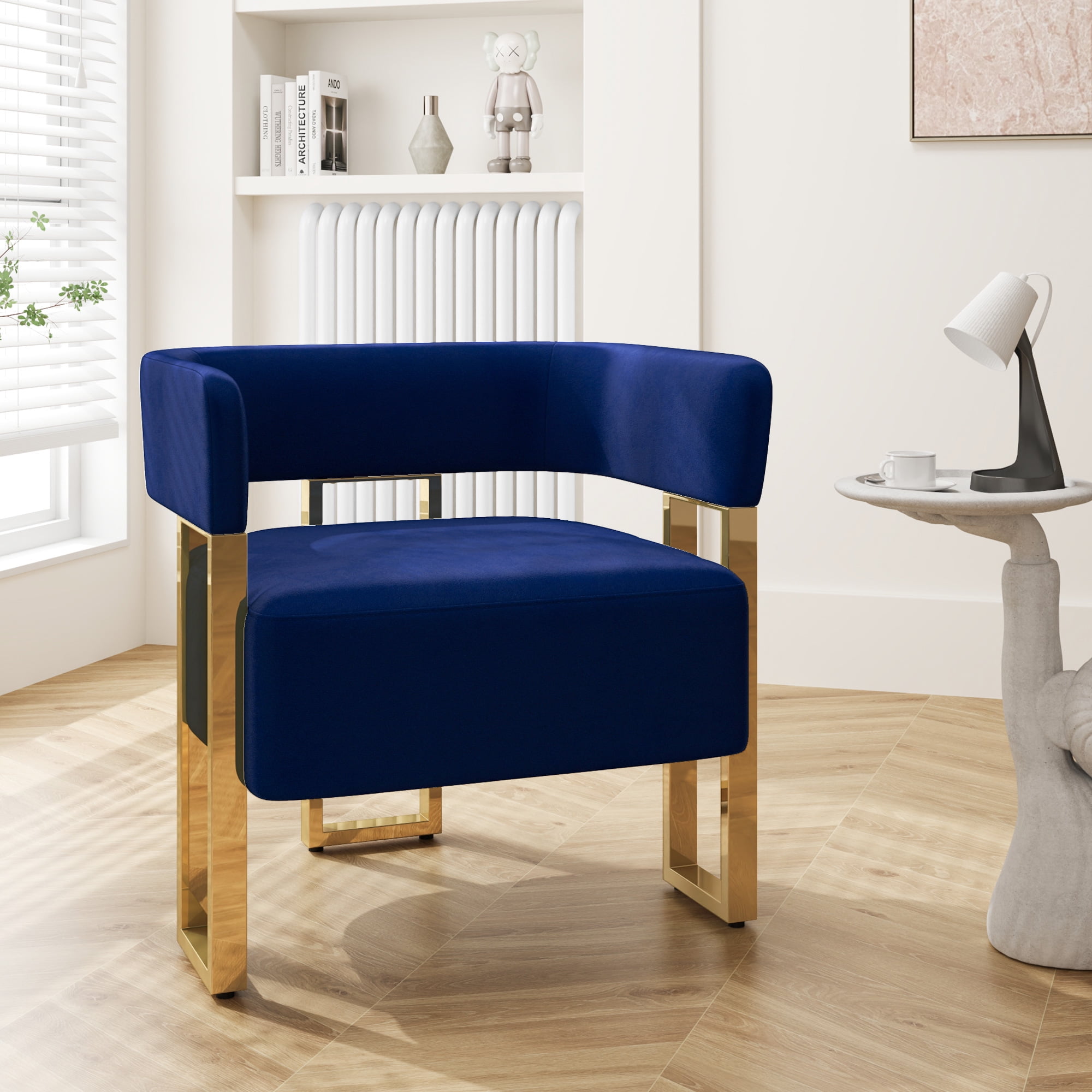 AODAILIHB Round Single Sofa Chair, Modern Velvet Living Room Accent ...