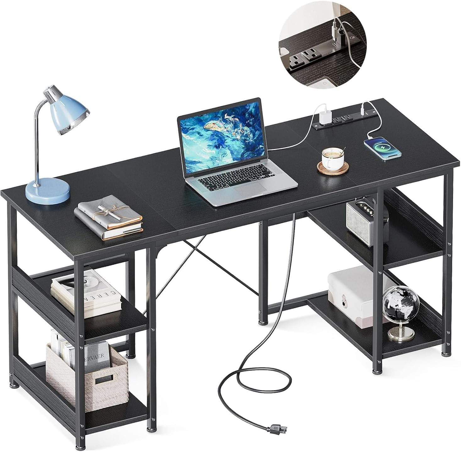 AODK 48 Inch Small Computer Desk with Power Outlets & Type-C, Home ...