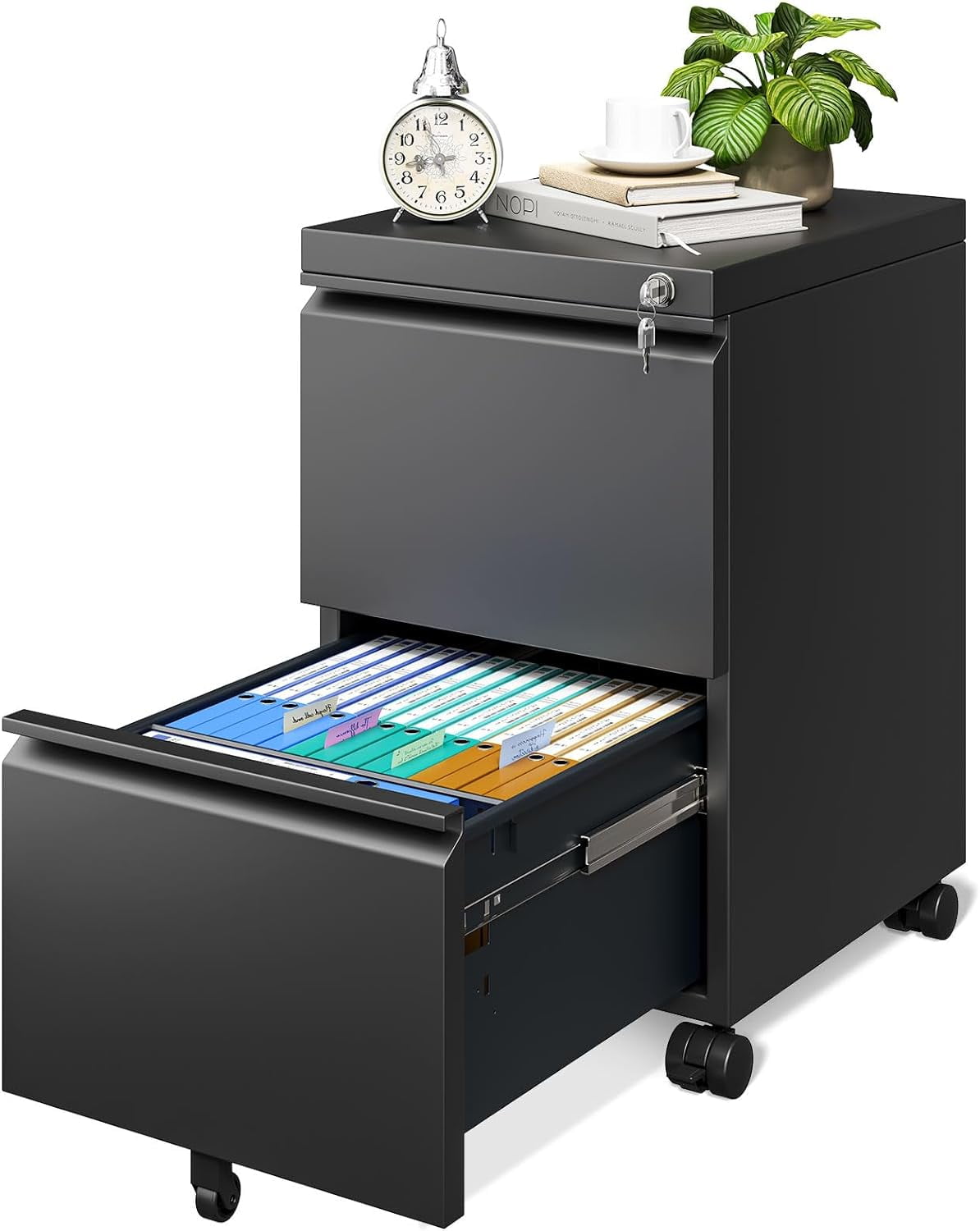 AODK File Cabinet for Home Office, Fully Assembled Filing Cabinet 2 ...