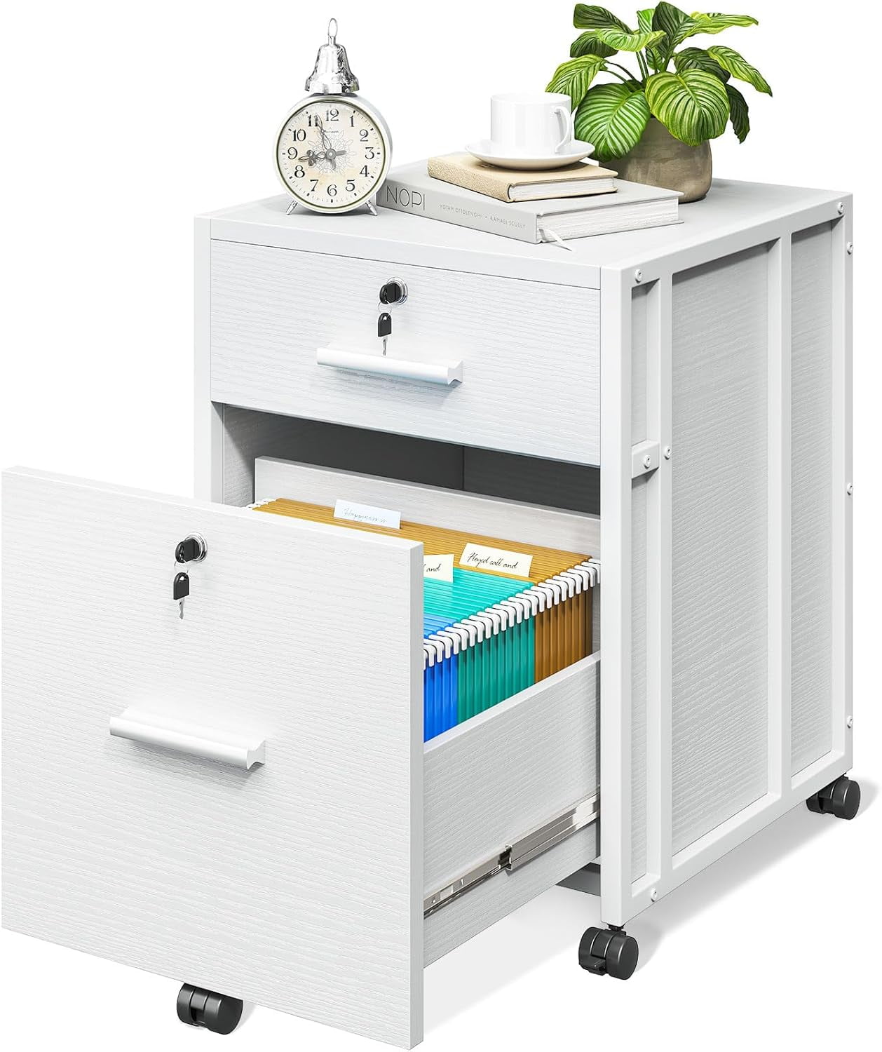 AODK File Cabinet for Home Office, Fully Assembled with Lock, 2 Drawer ...