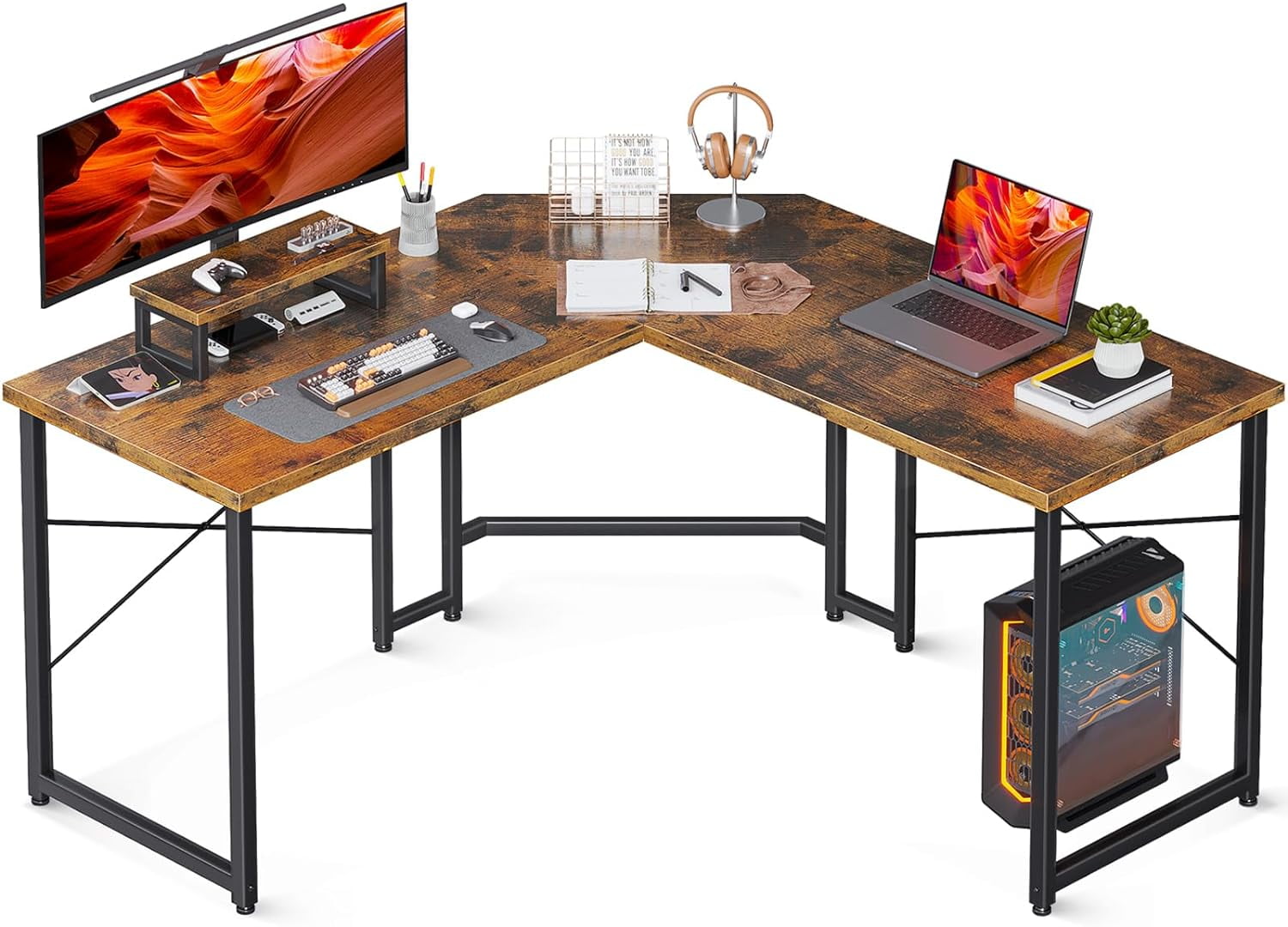 AODK L Shaped Gaming Desk, Computer Corner Desk, PC Gaming Desk Table ...