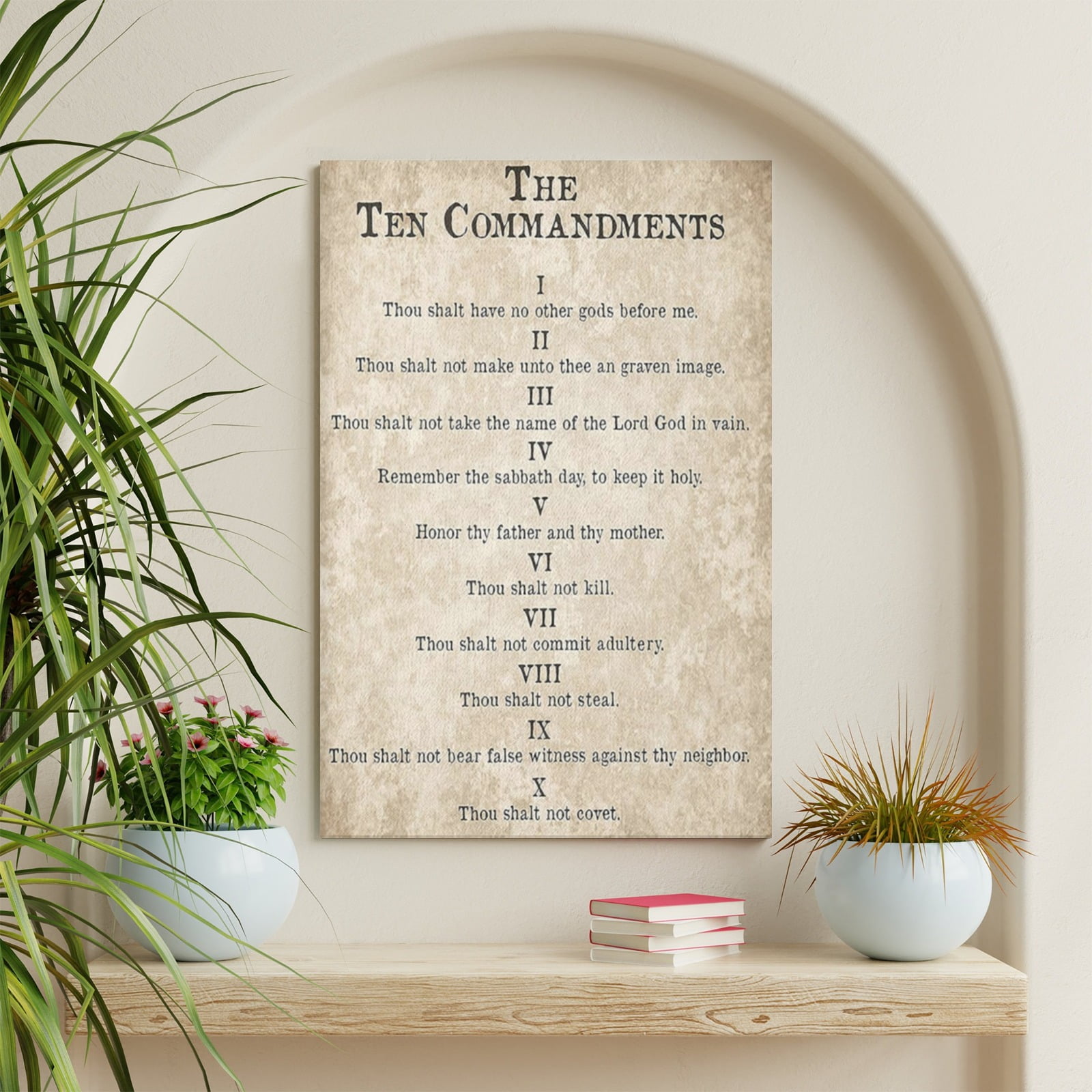 AOEX 10 Commandments Wall Art Bible Verse Vintage Christian Sign ...