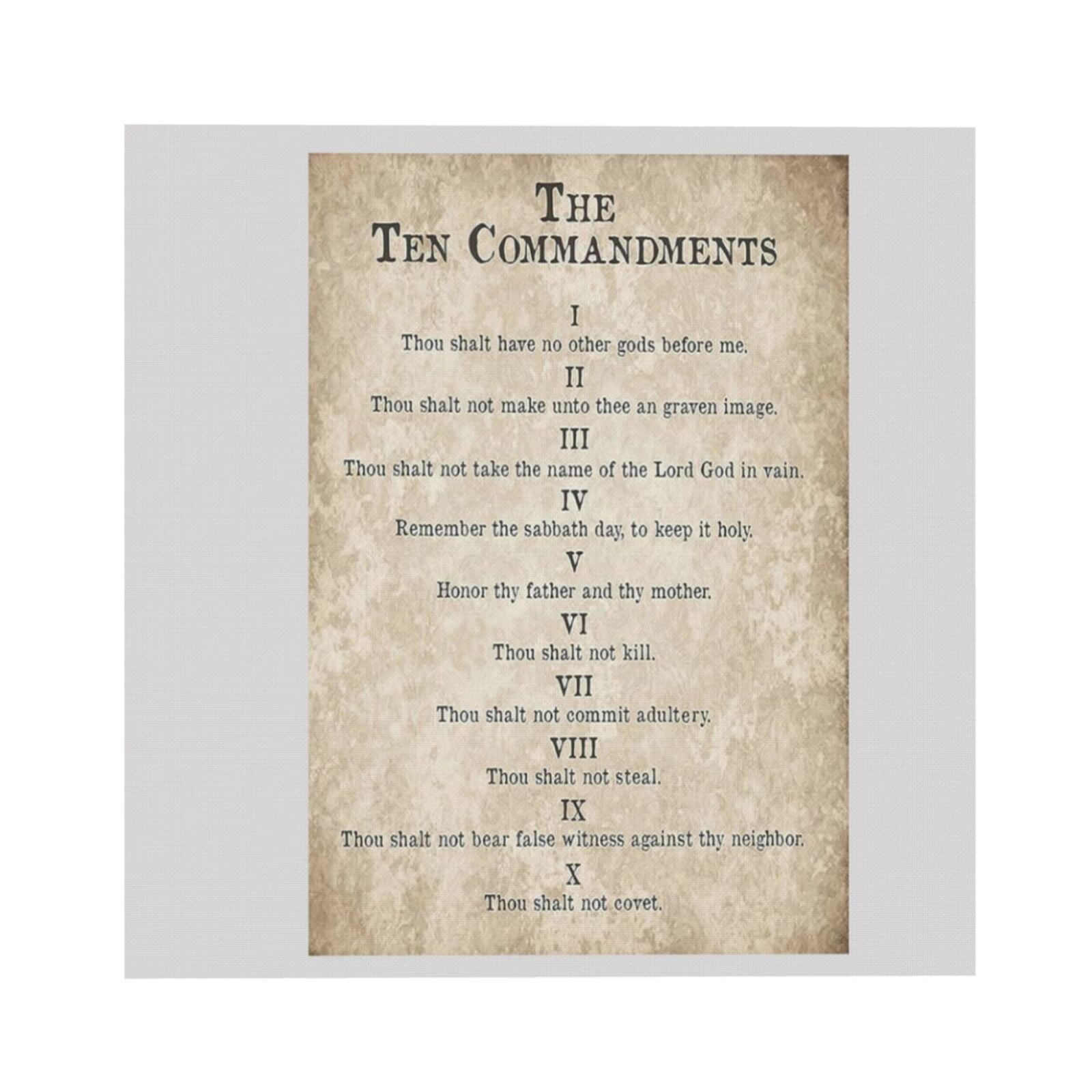 AOEX 10 Commandments Wall Art Bible Verse Vintage Christian Sign ...