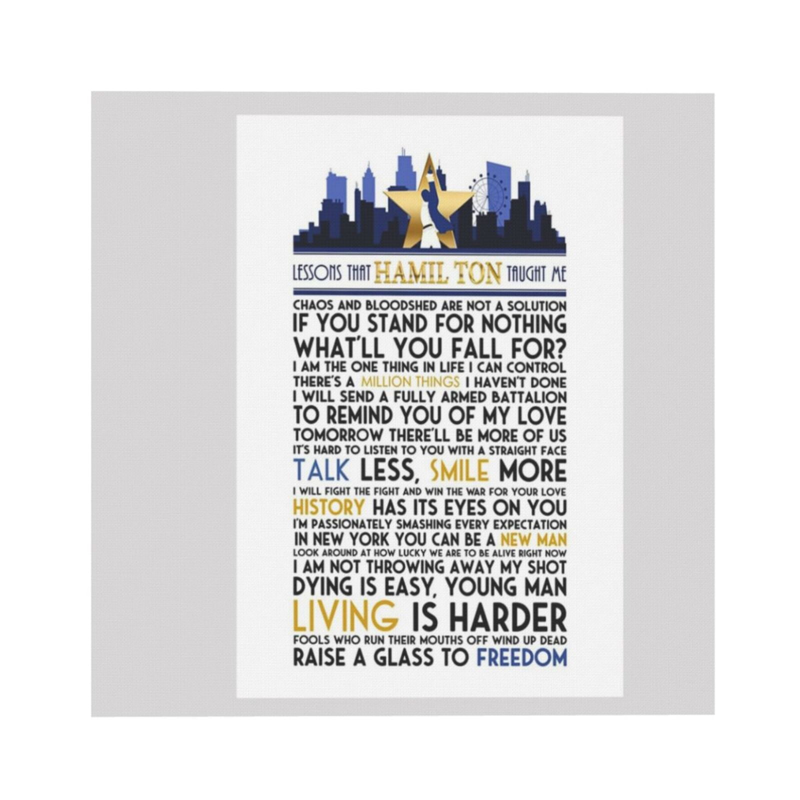 AOEX Blue Motivational Wall Art Inspirational Hamilton Lyrics Quotes ...