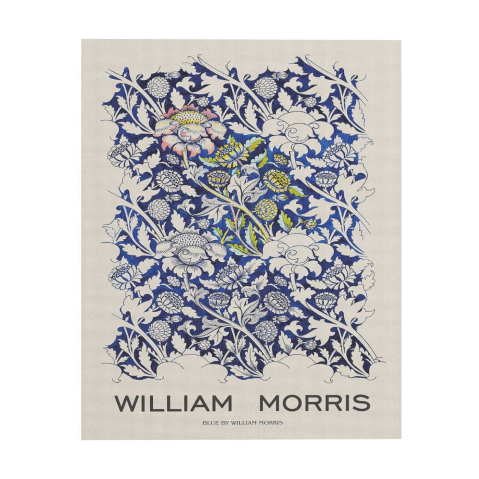 AOEX Canvas Print Wall Art Blue Floral Tapestry by William Morris Nature Wilderness ...