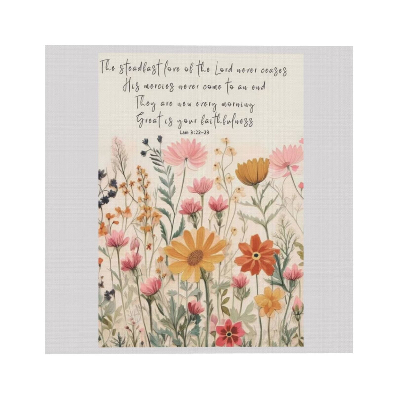 AOEX Christian Floral Scripture Canvas Wall Art Wildflower Bible Verse ...