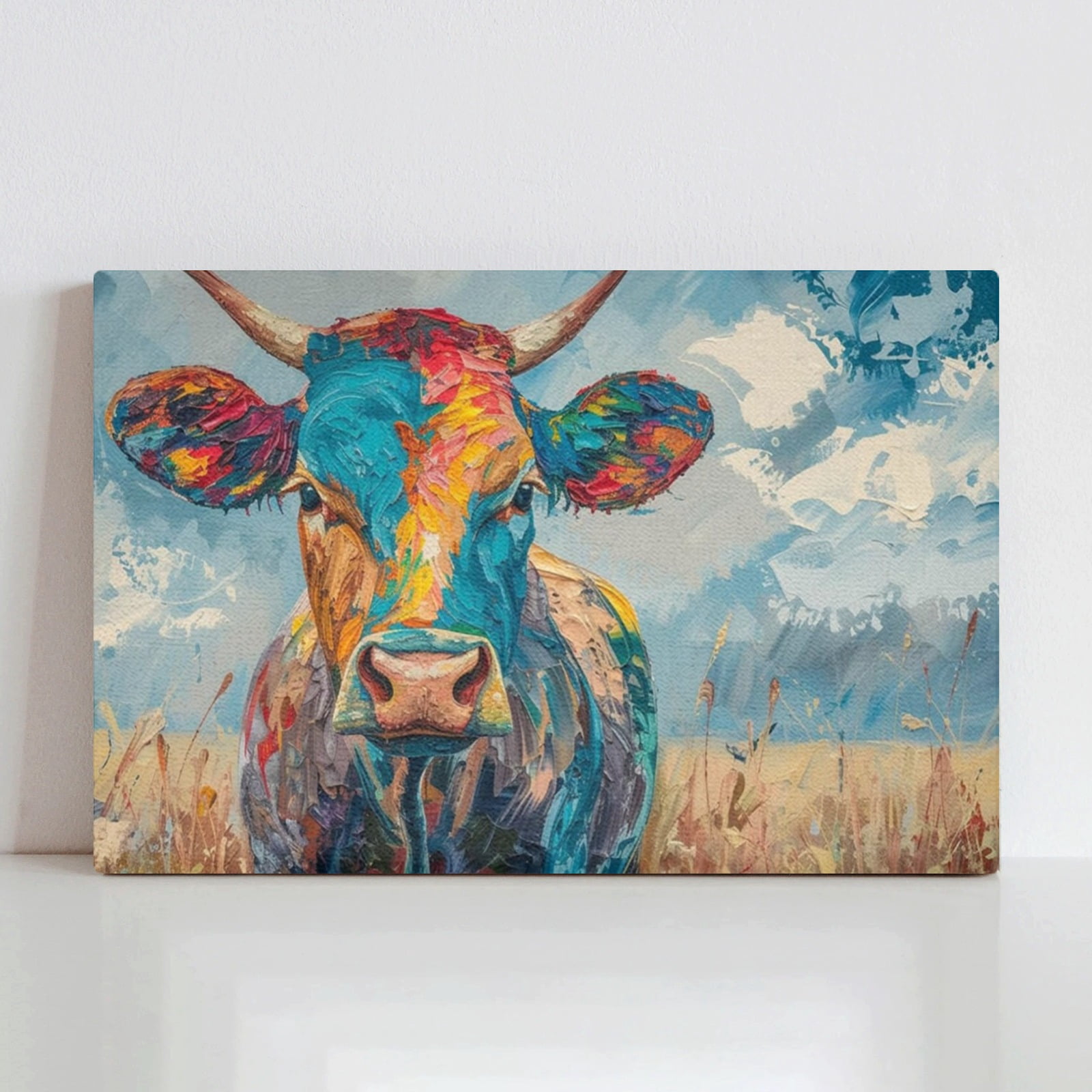 AOEX Cow Pictures Wall Art Large Abstract Animals Painting Farmhouse ...