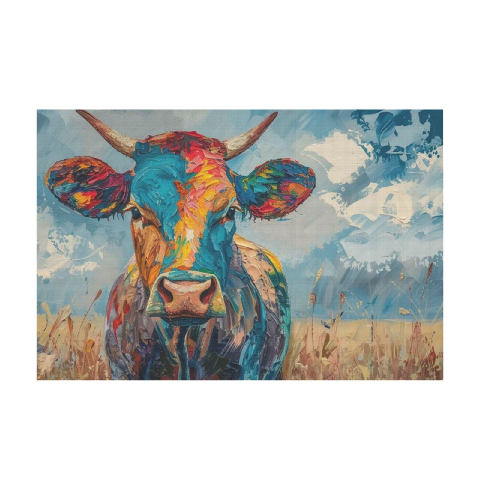 AOEX Cow Pictures Wall Art Large Abstract Animals Painting Farmhouse ...