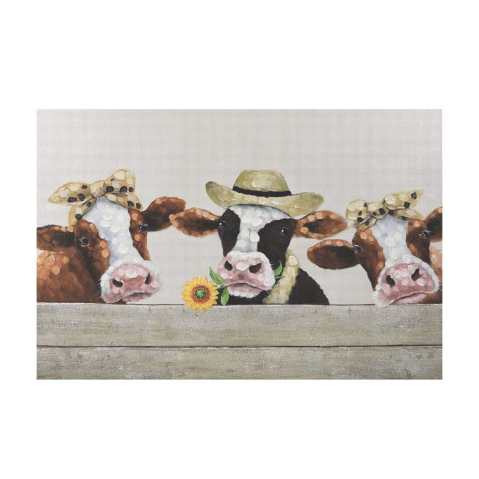 AOEX Cow Wall Decor Cow Pictures Rustic Farmhouse Decor Cow Canvas Wall ...