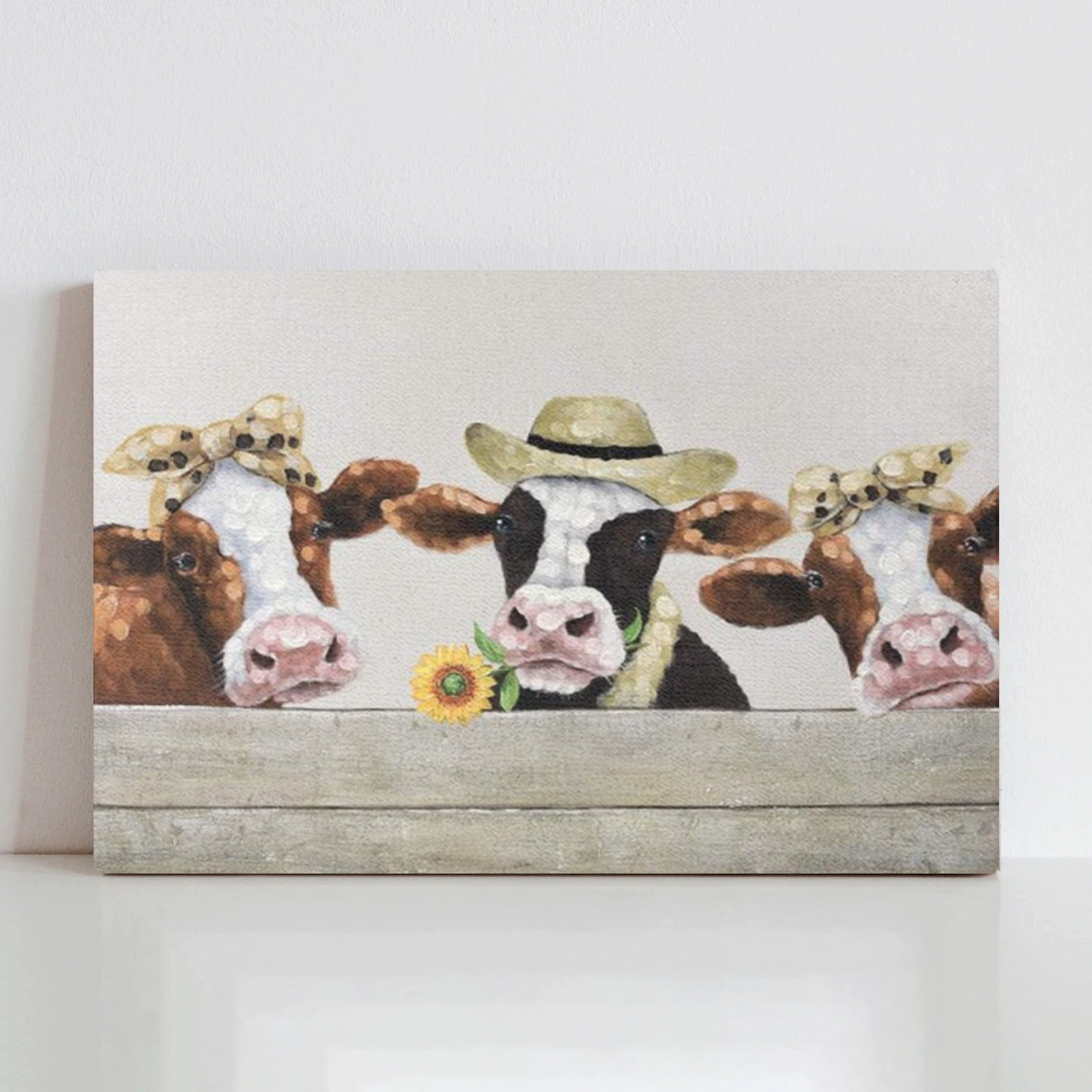 AOEX Cow Wall Decor Cow Pictures Rustic Farmhouse Decor Cow Canvas Wall ...