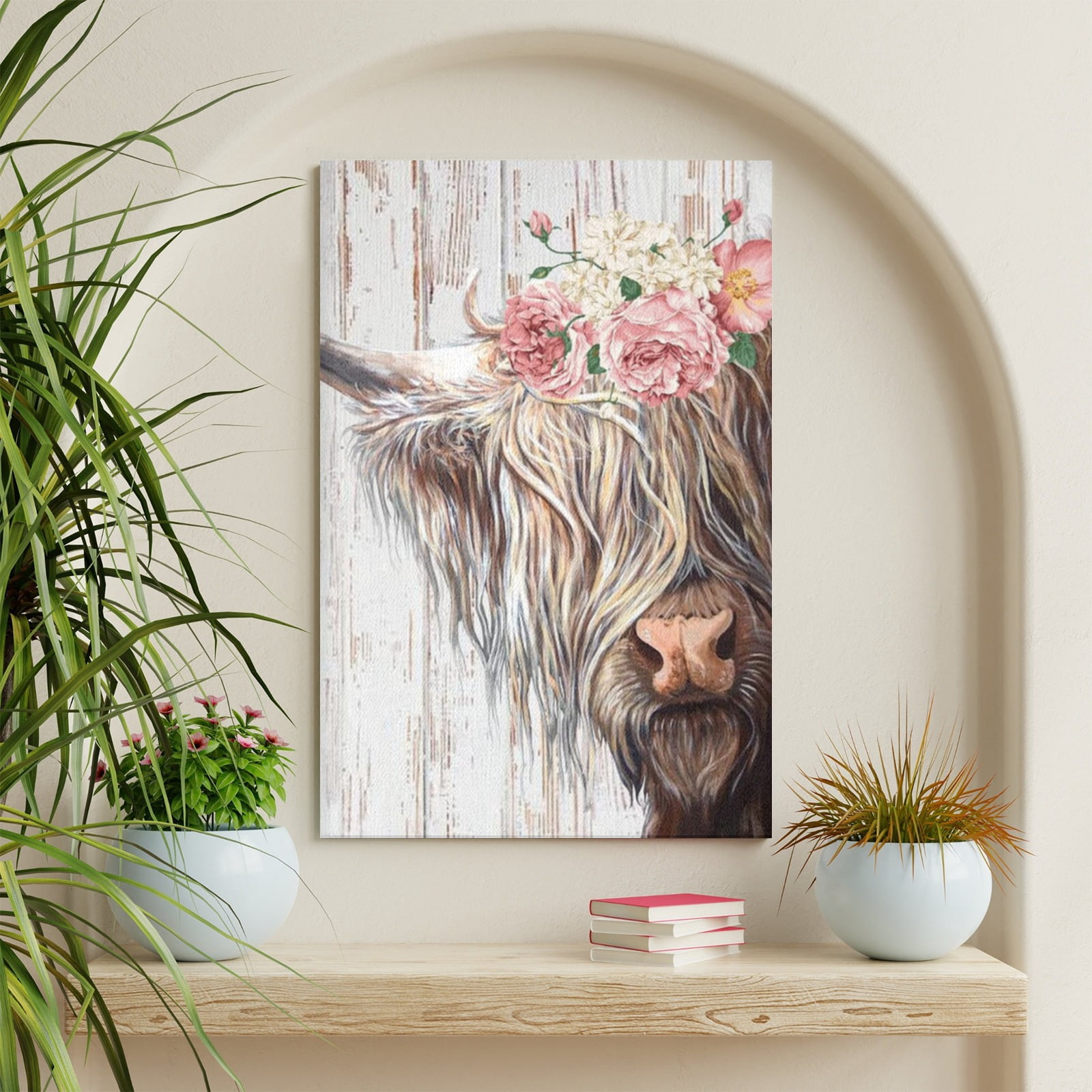 AOEX Cute Highland Cow Country Farmhouse Canvas Printing Rustic Decor ...