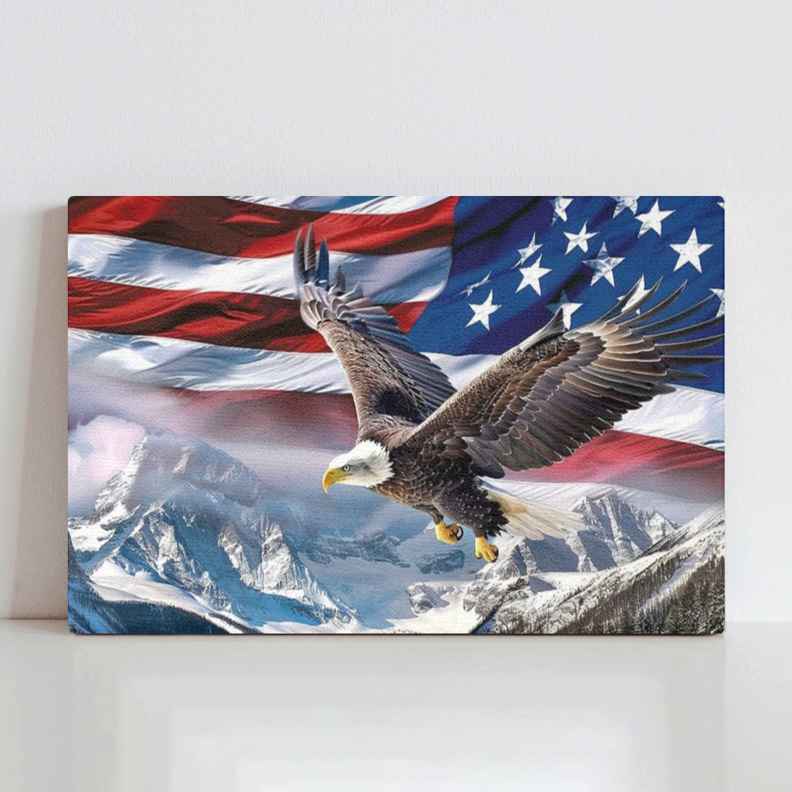 AOEX Eagle Large Wall Art for Patriotic American Flag Canvas Decor ...