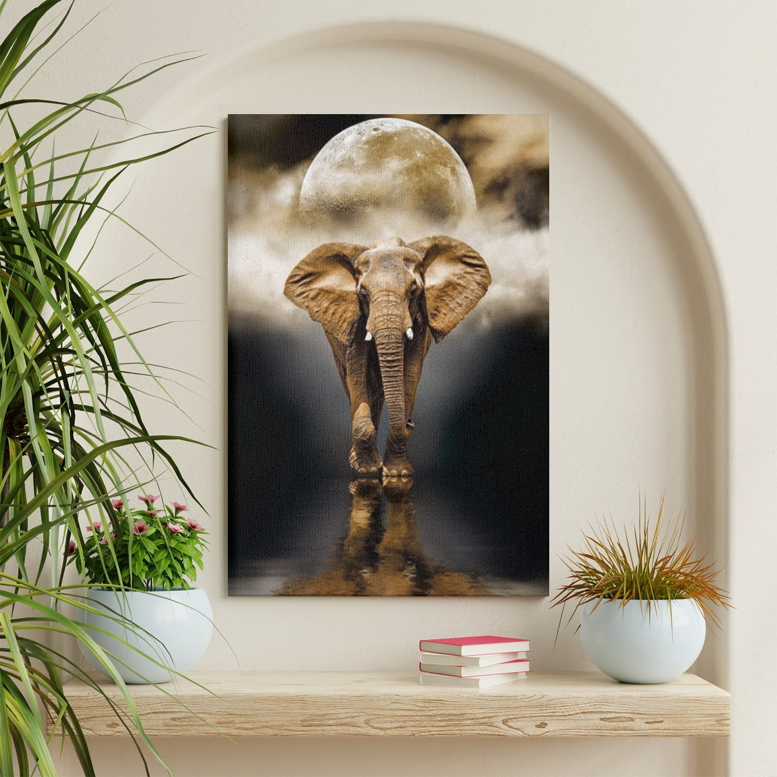 AOEX Elephant Canvas Print Wall Art, African Elephant Wall Art Painting ...