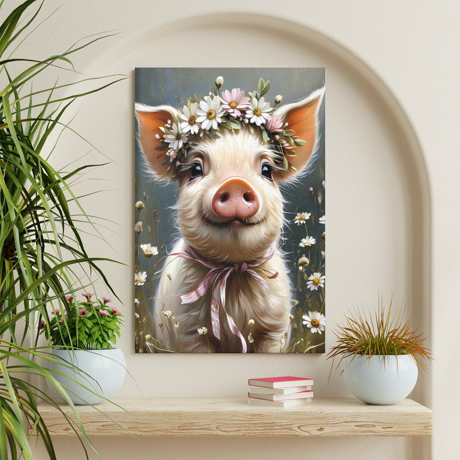 AOEX Farm Animals Canvas Wall Art,Rustic Farmhouse Pig Wall Art,Pig ...