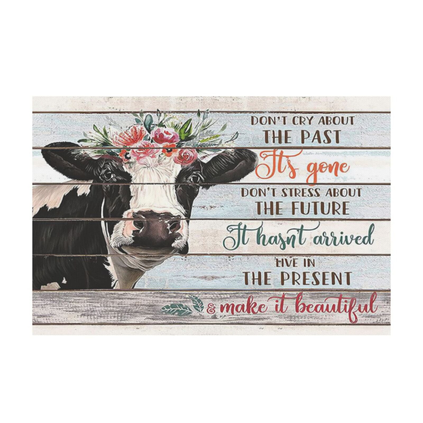 AOEX Farmhouse Canvas Wall Art Rustic Cow Cattle Wall Decor ...
