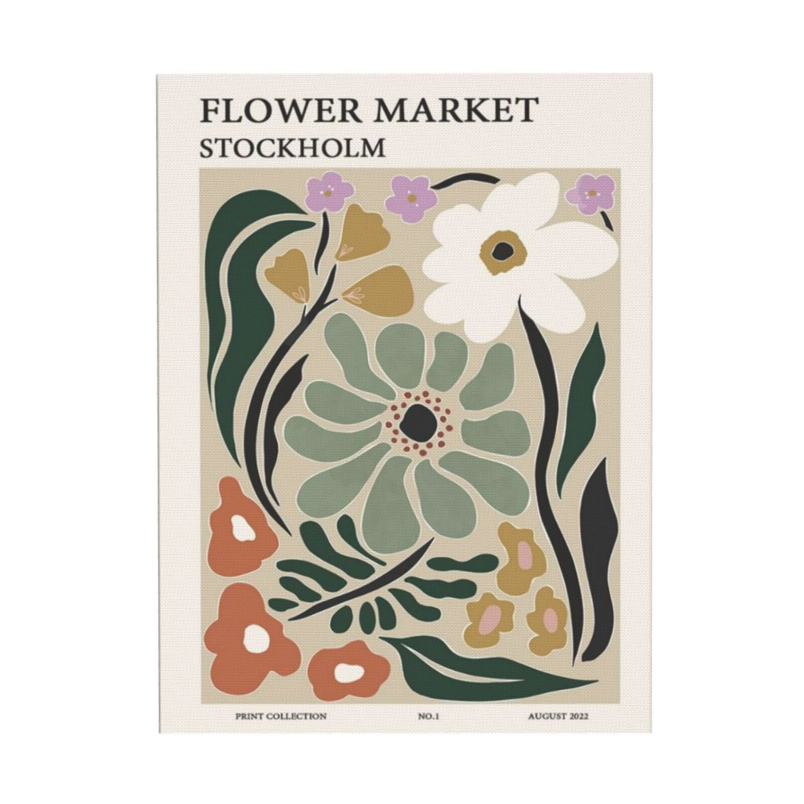 AOEX Flower Market poster Botanical Decor Flower poster Vintage Flower ...