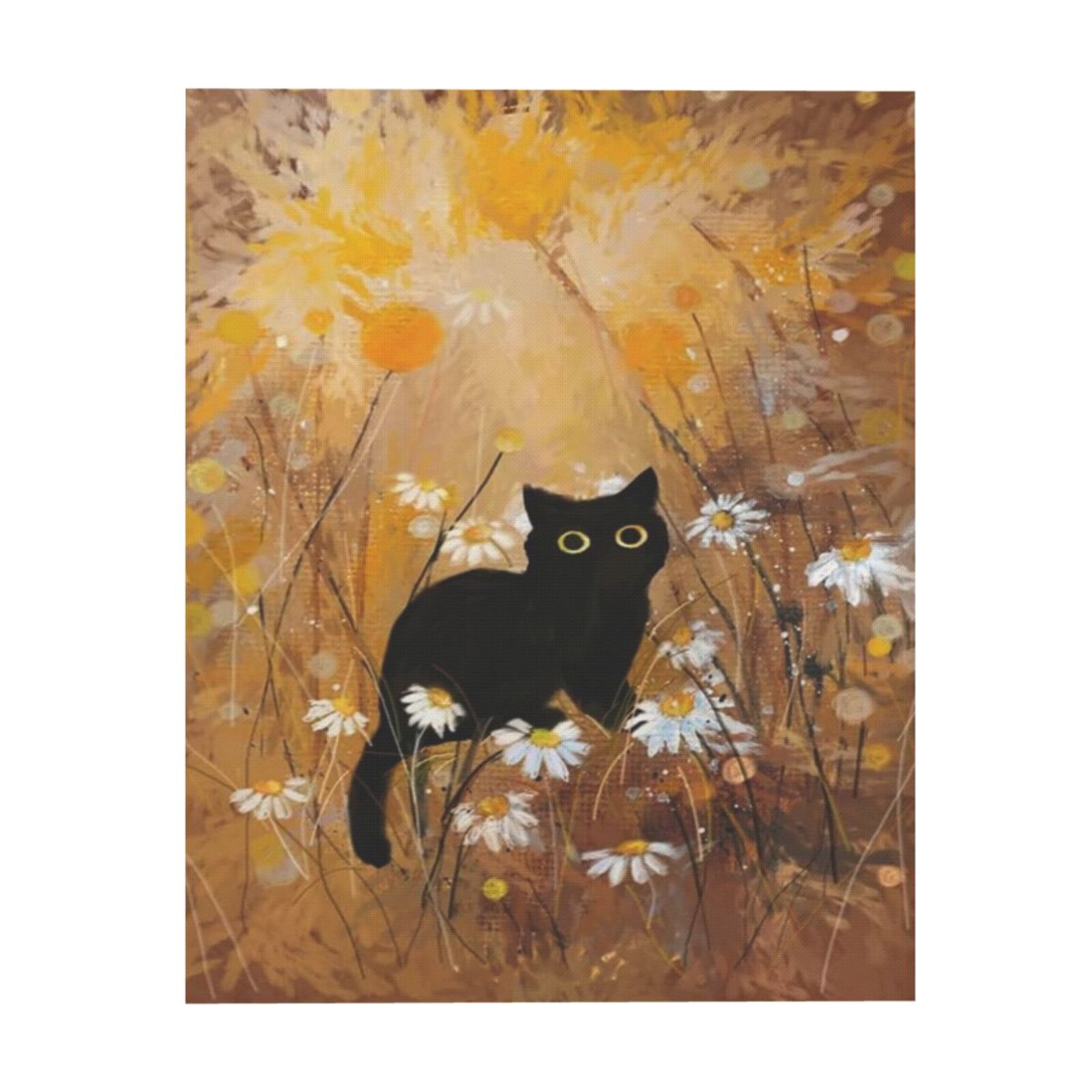 AOEX The Funny Cat Canvas Wall Art Famous Oil Paintings Black Cat ...