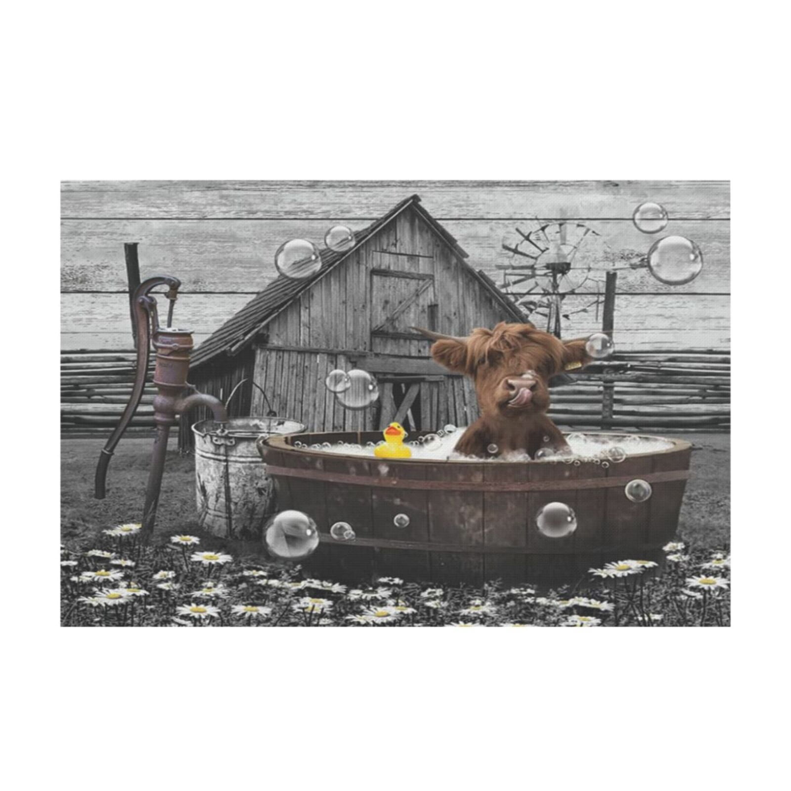 AOEX Highland Cows Wall Art Farmhouse Bathroom Decor Wall Pictures Cute ...