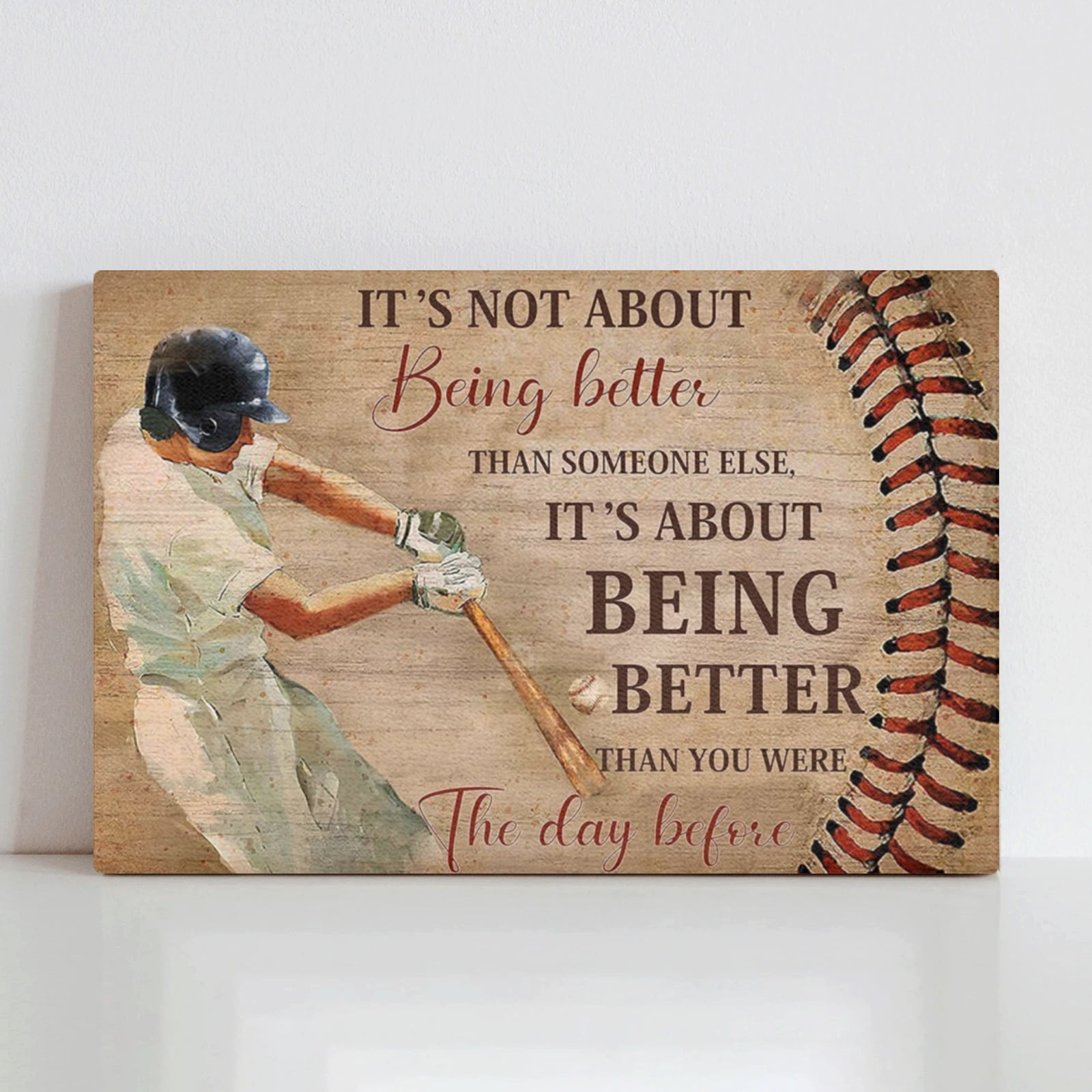 AOEX Inspirational Baseball Canvas Wall Art Sport Theme Wall Decor ...