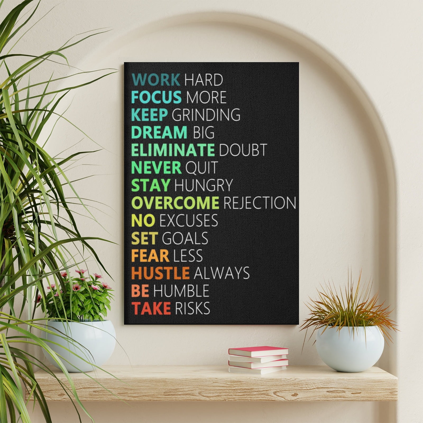 AOEX Inspirational Canvas Wall Art Motivational Poster Motivation ...