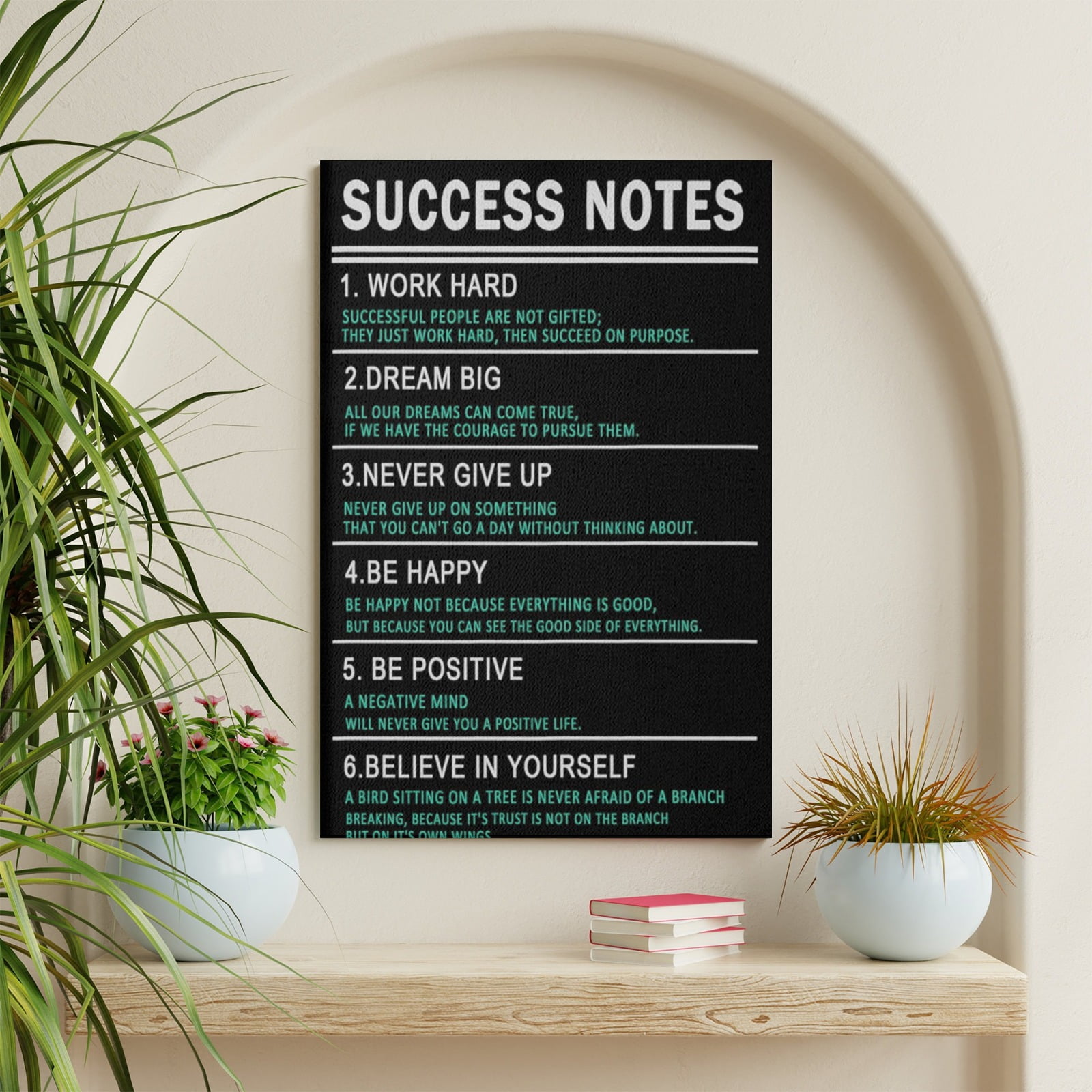 AOEX Inspirational Canvas Wall Art Picture Success Notes Quotes Poster ...