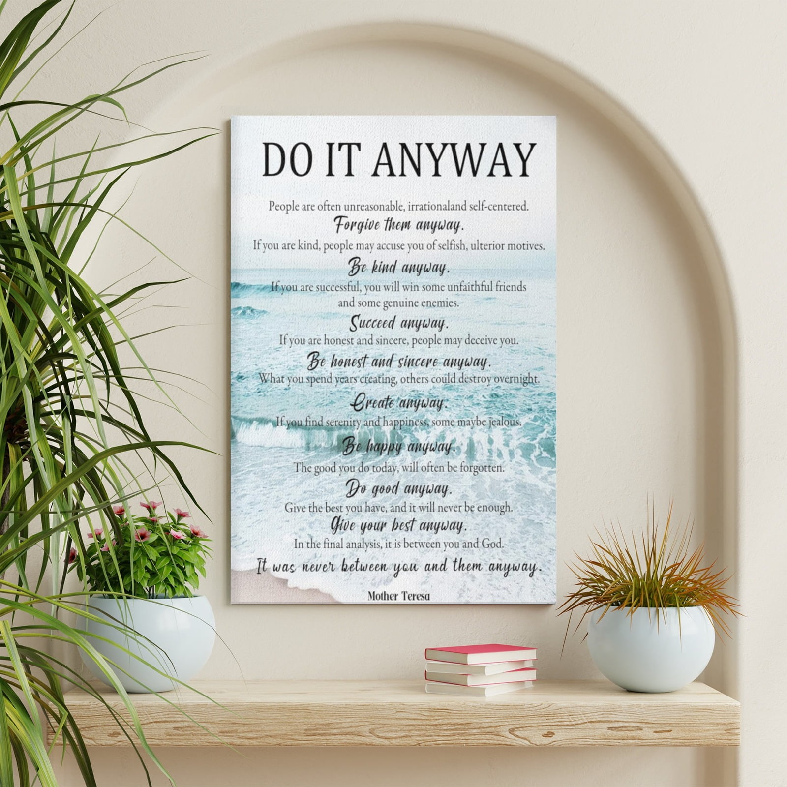 AOEX Inspirational Coastal Canvas Wall Art Do It Anyway Motivational ...