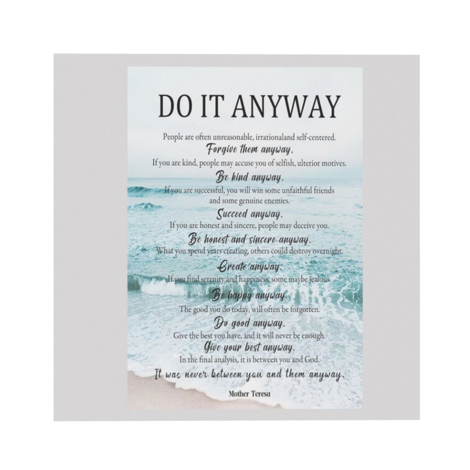 AOEX Inspirational Coastal Canvas Wall Art Do It Anyway Motivational ...