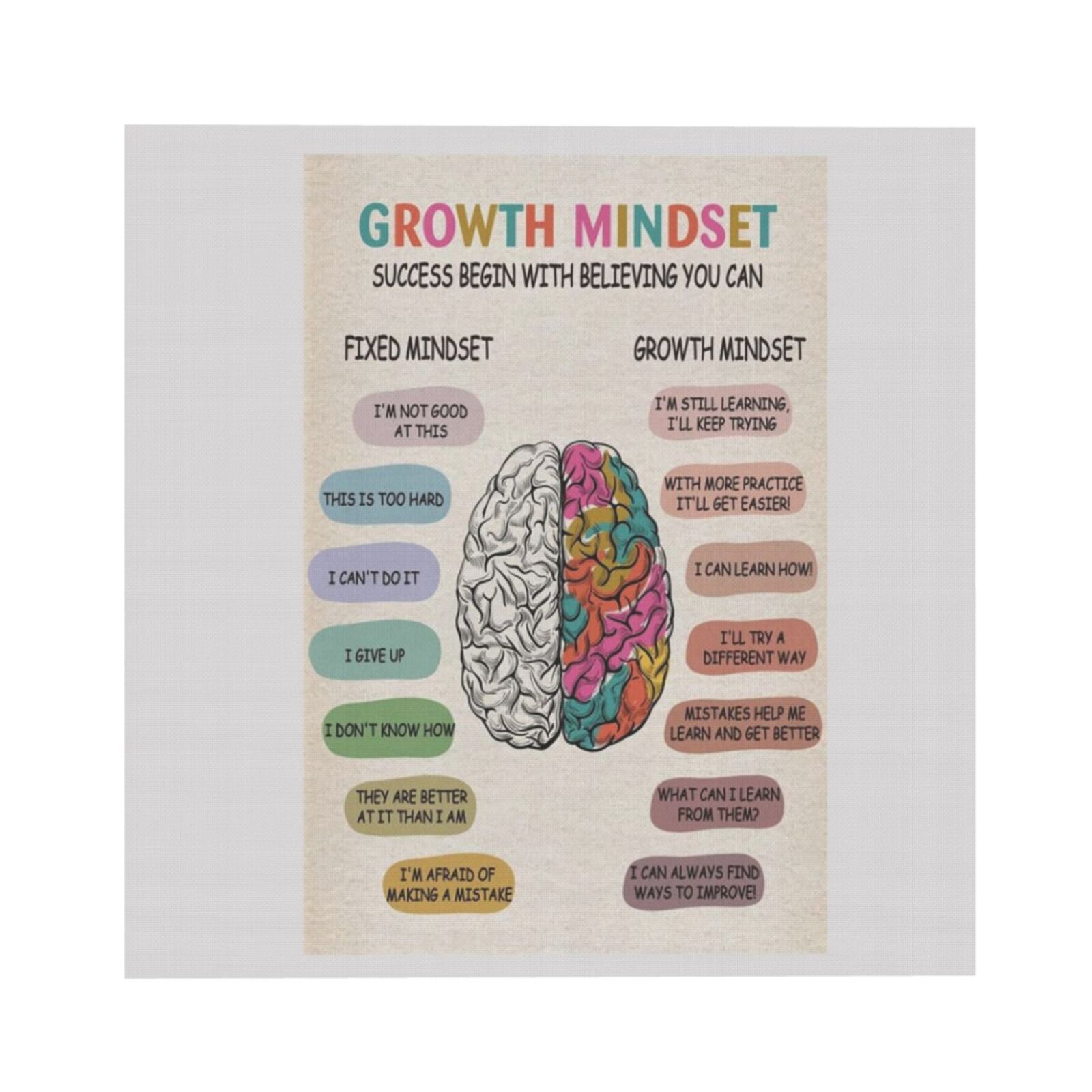 AOEX Inspirational Growth Mindset Quote Canvas Wall Art Success Begin ...