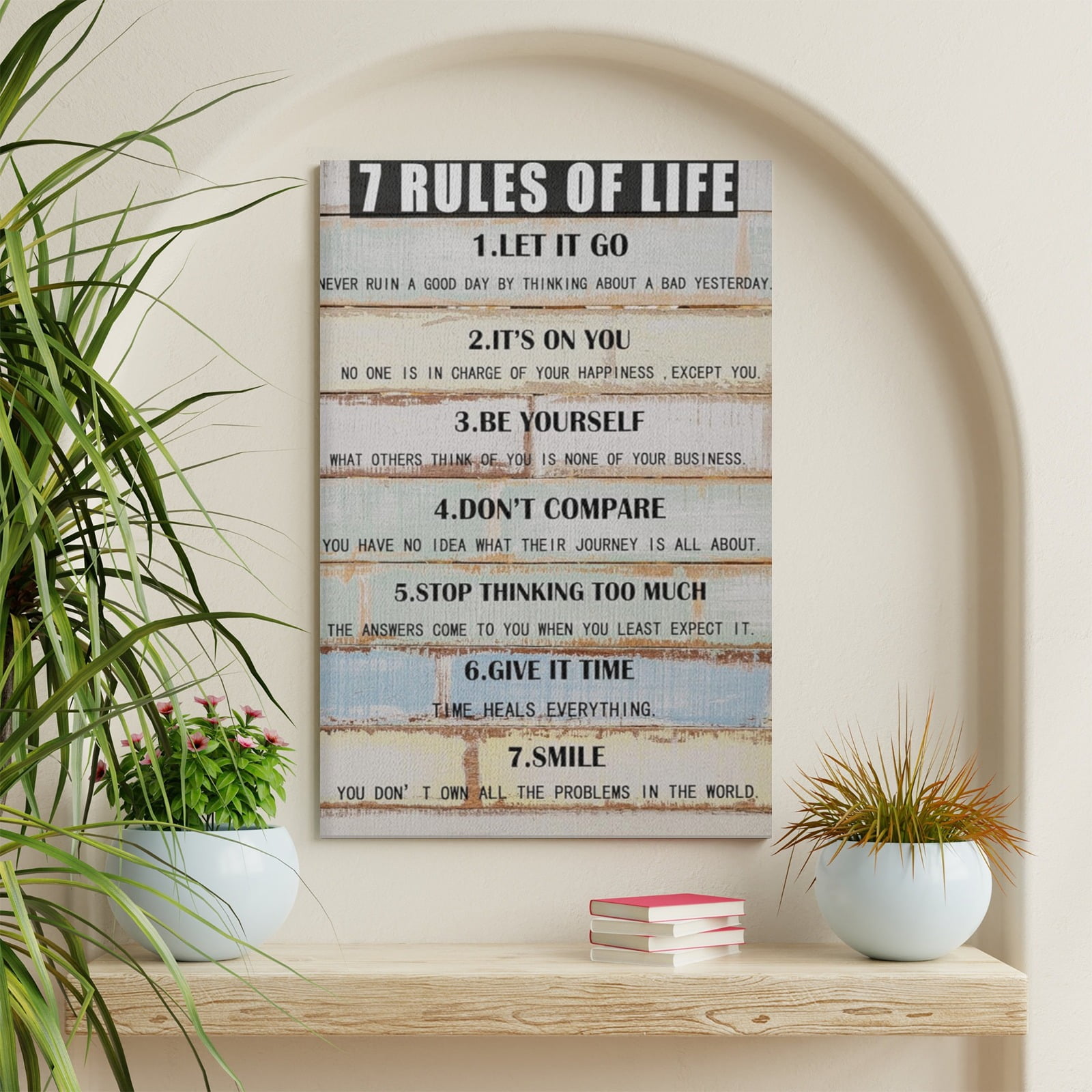 AOEX Inspirational Wall Art 7 Rules Of Life Motivational Poster ...