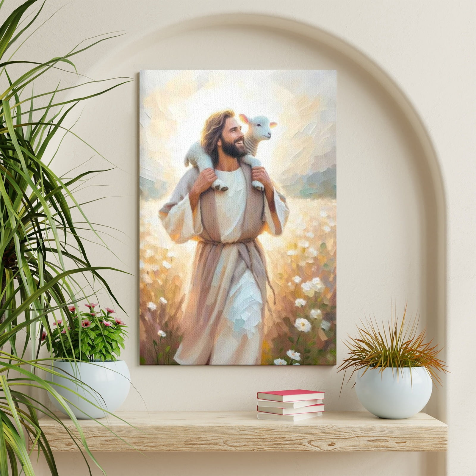 AOEX Jesus Canvas Wall Art，Christian Wall Decor，Inspirational Painting ...