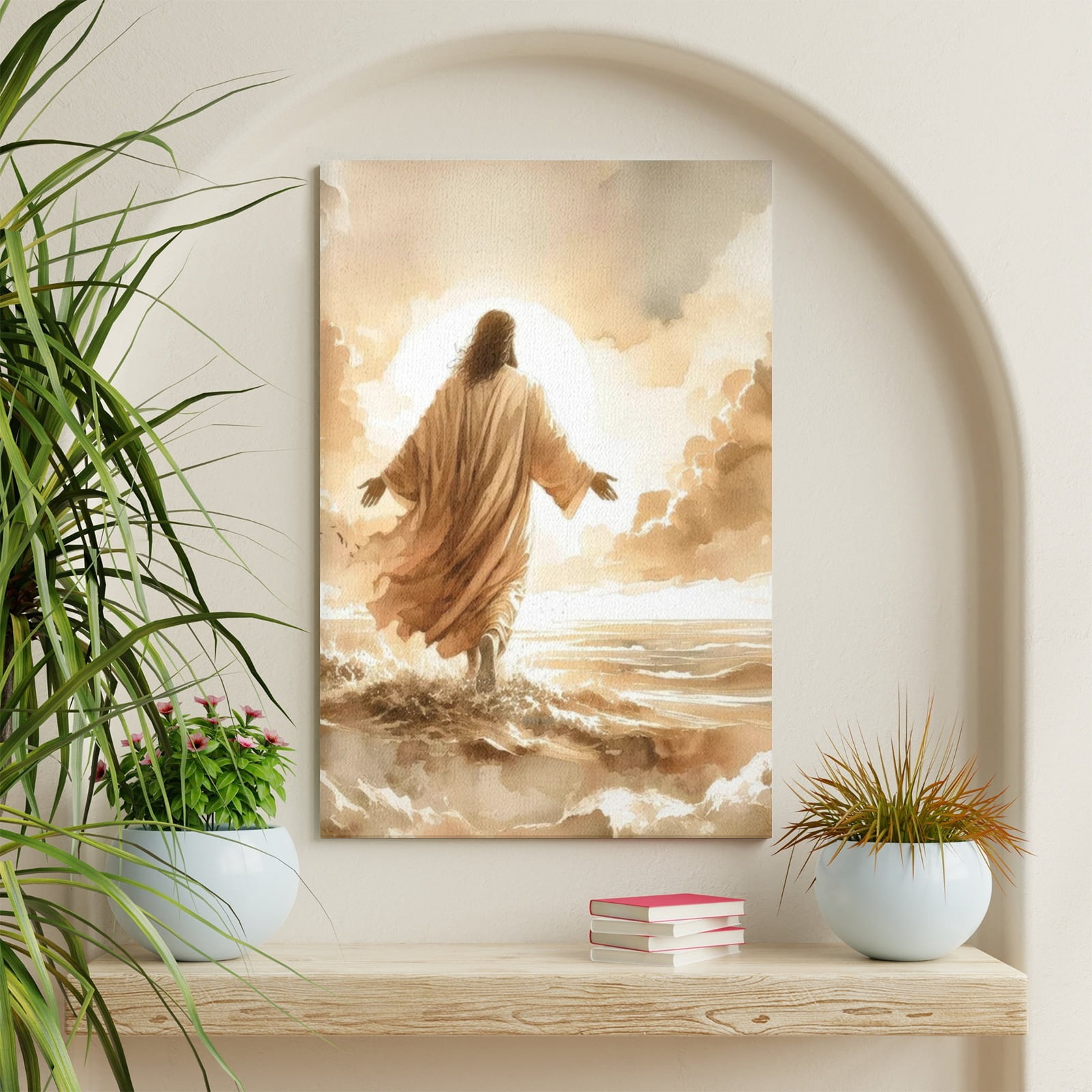 AOEX Jesus With Children Canvas Wall Art Christian Kids Room Wall Decor ...