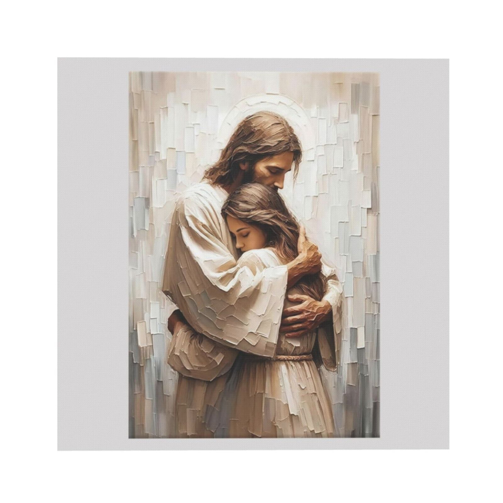 AOEX Jesus Christian Wall Art, Jesus Hugging Girl Canvas Paintings ...