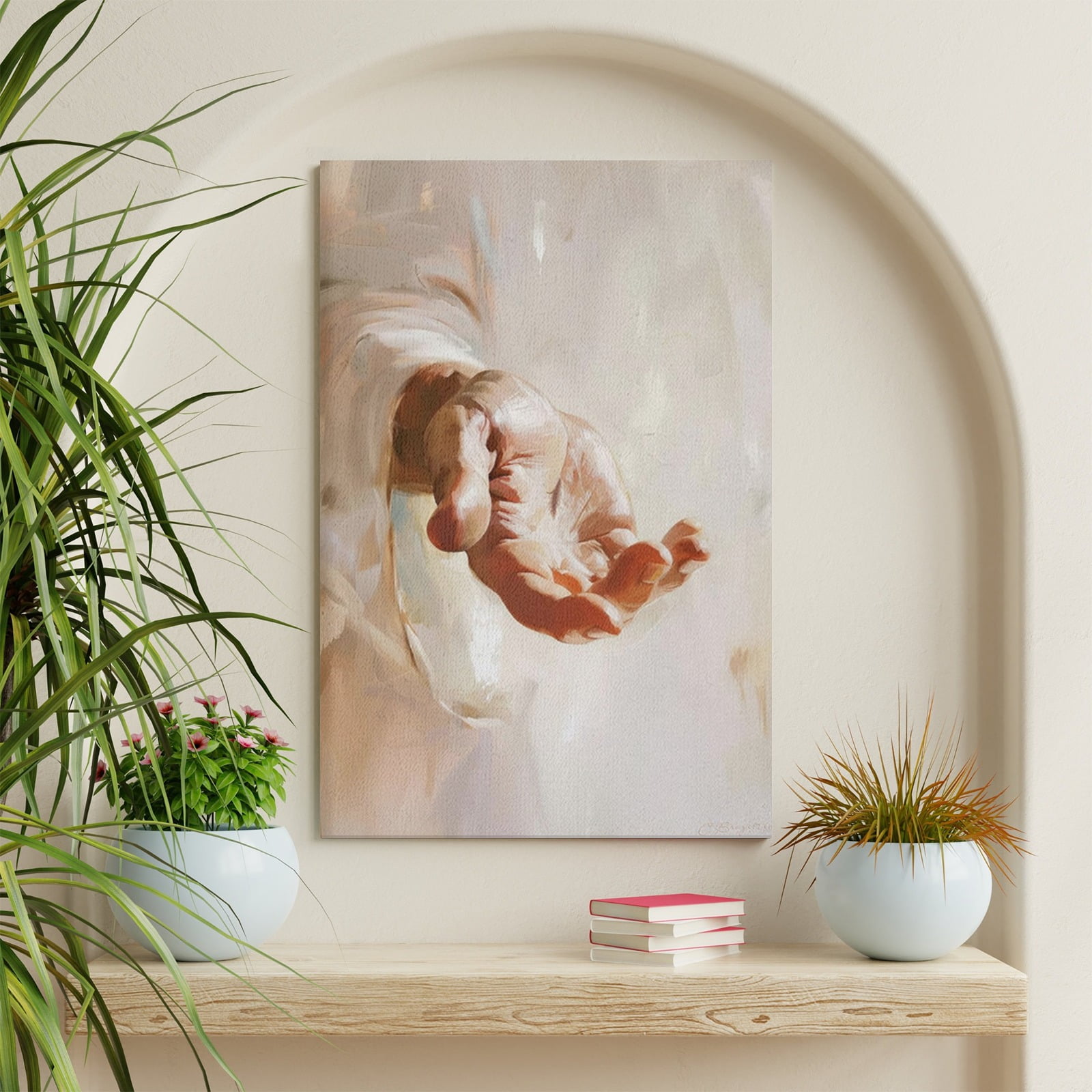 AOEX Jesus Rescues Lost Lamb from Flames Picture Religious Canvas Wall ...