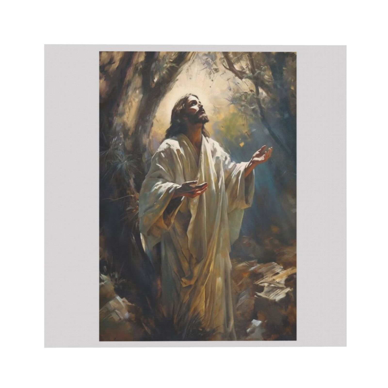 AOEX Jesus pray Canvas Wall Art Christian Wall Decor Picture Painting ...