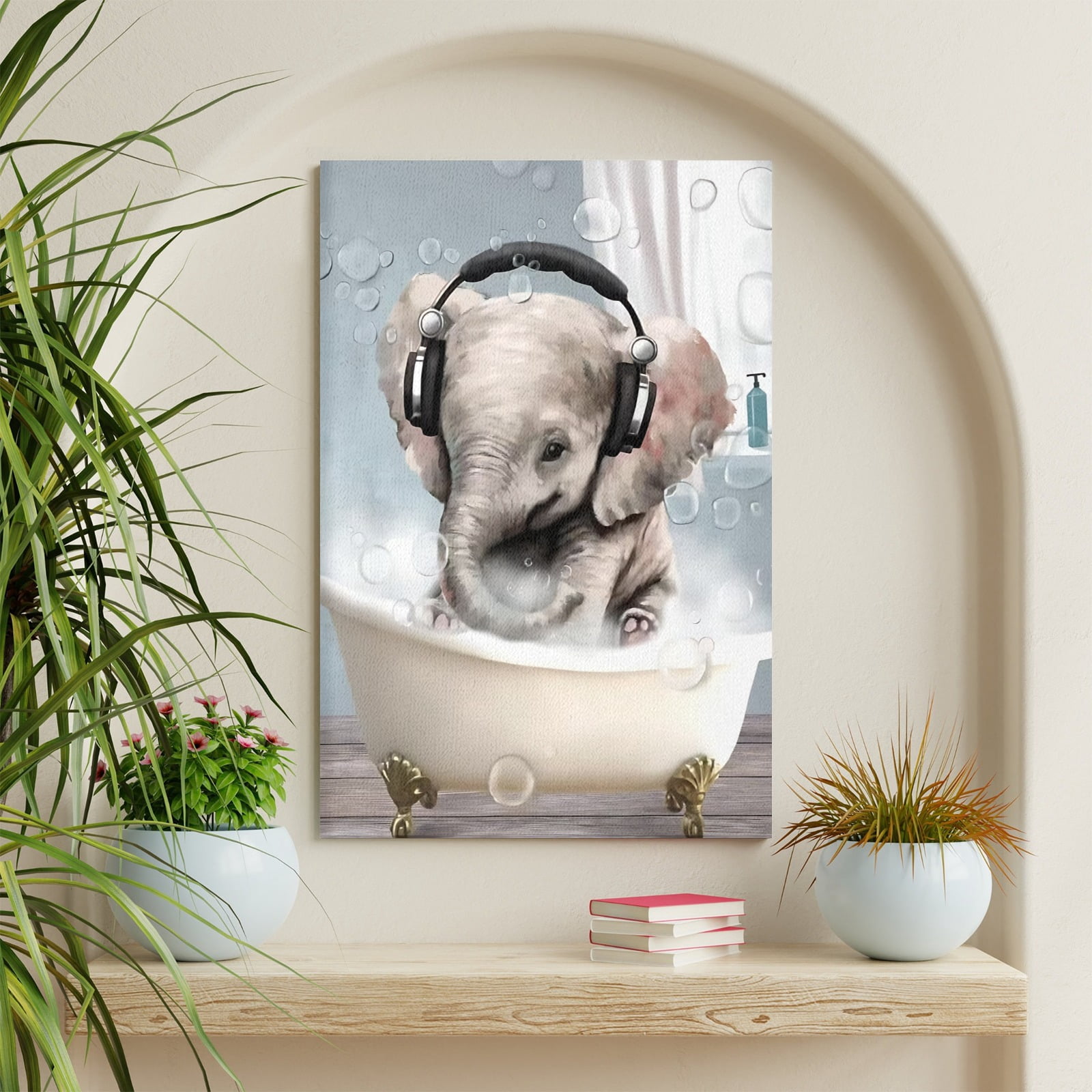 AOEX Kids Bathroom Wall Decor Art for Elephant Wall Art Canvas Bathroom ...