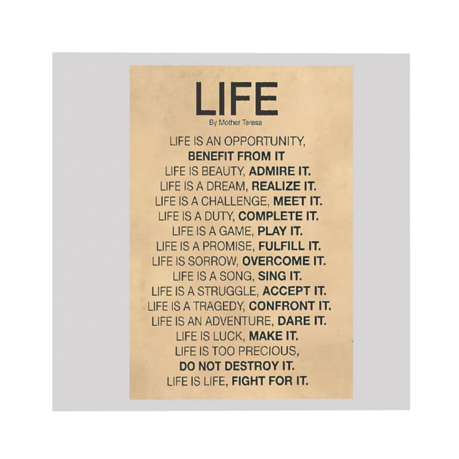 AOEX Life Poem by Quotes Wall Art Inspirational Quotes Poster Office ...