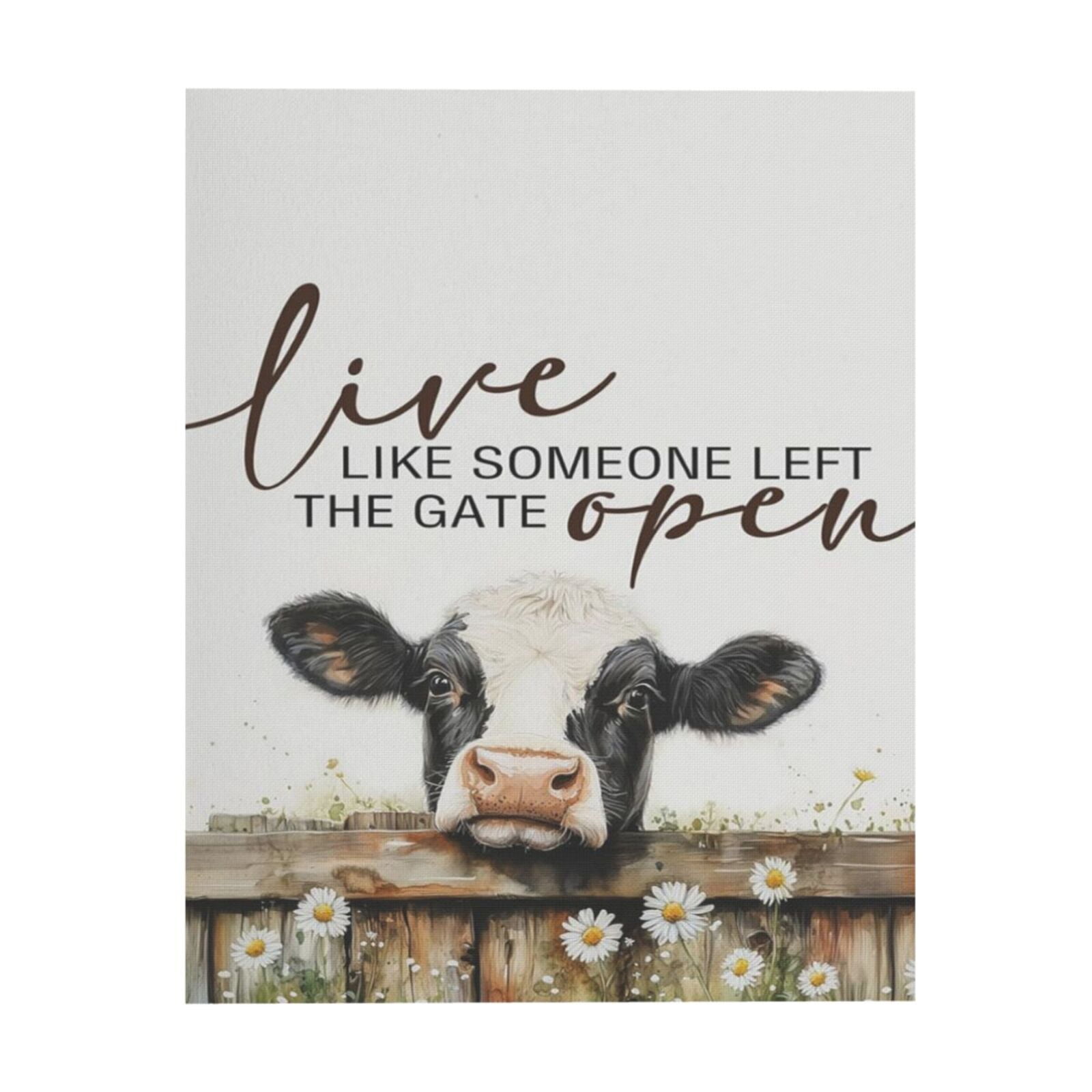 AOEX Live Like Someone Left the Gate Open Cow Wall Art,Farm Cottagecore ...