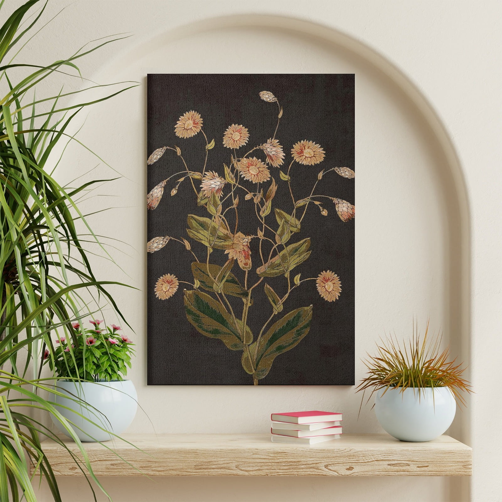 AOEX Moody Decor Vintage Flower Wall Art - Peony Botanical Wall Art ...
