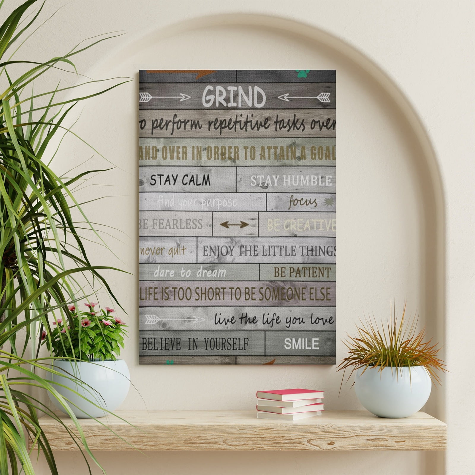 AOEX Motivational Canvas Wall Art Black and White Poster Print ...