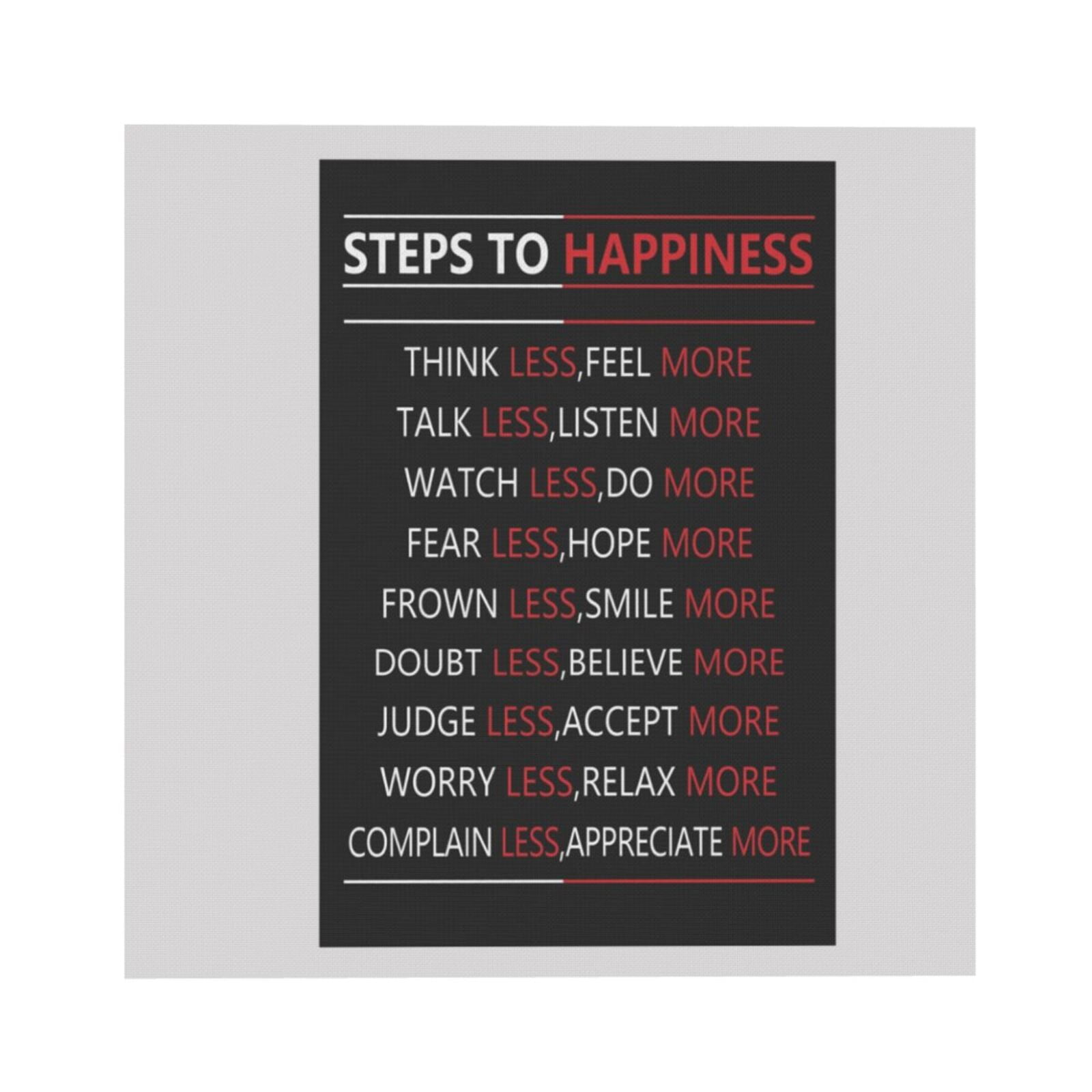 AOEX Motivational Steps For Happiness Wall Art for Inspiring Positive ...