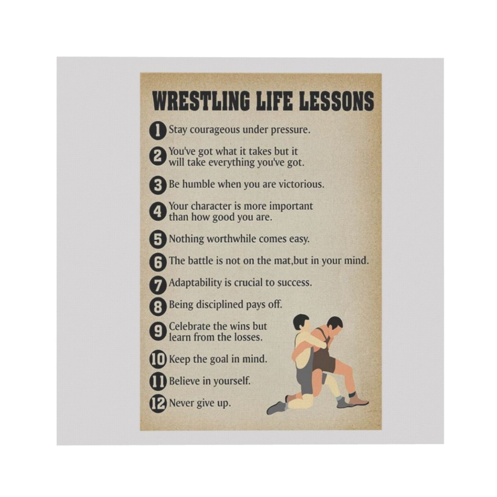 AOEX Motivational Wrestling Life Lessons Wall Decor Art Retro Sports ...