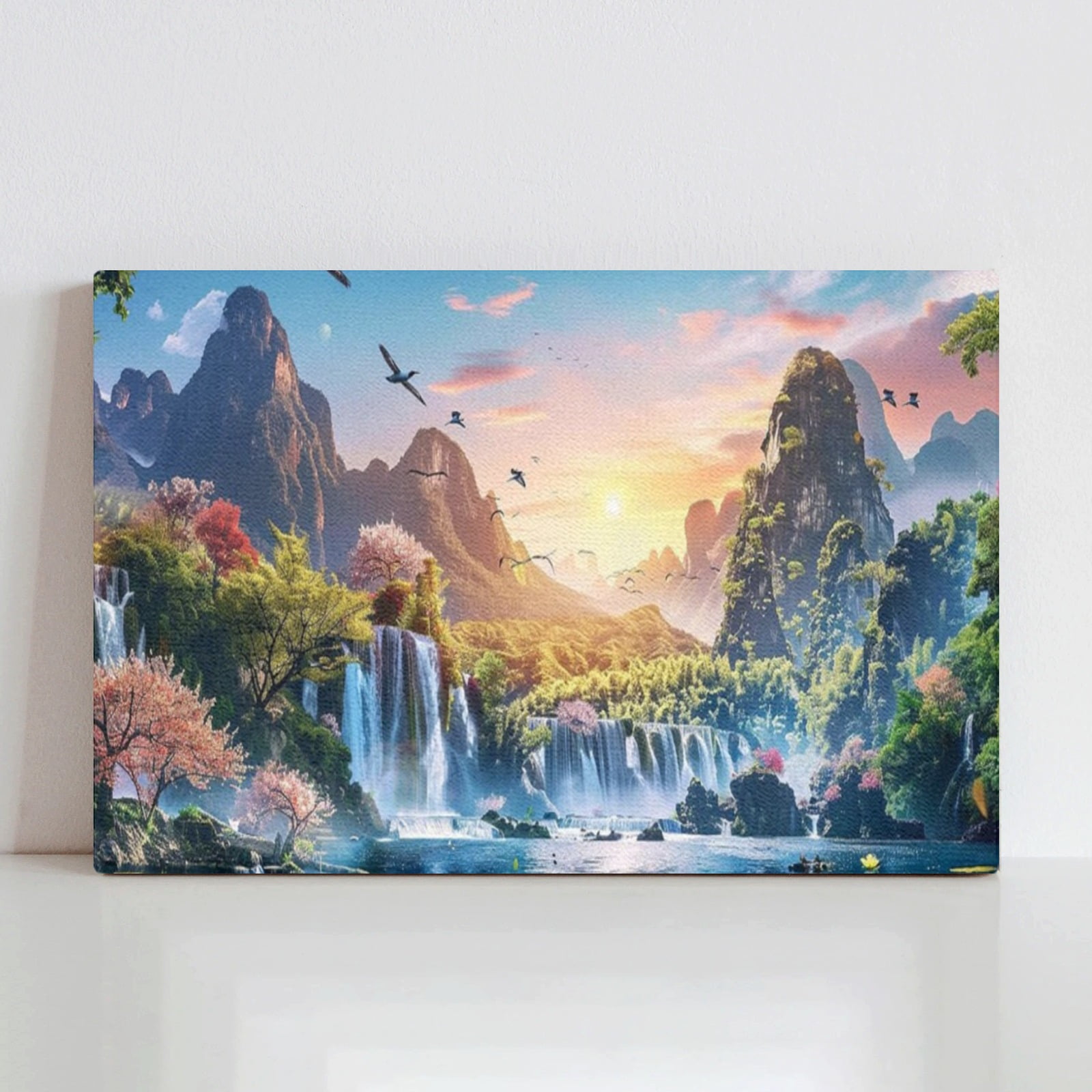 AOEX Nature Mountains Large Wall Art for Lake Waterfall Canvas Decor ...
