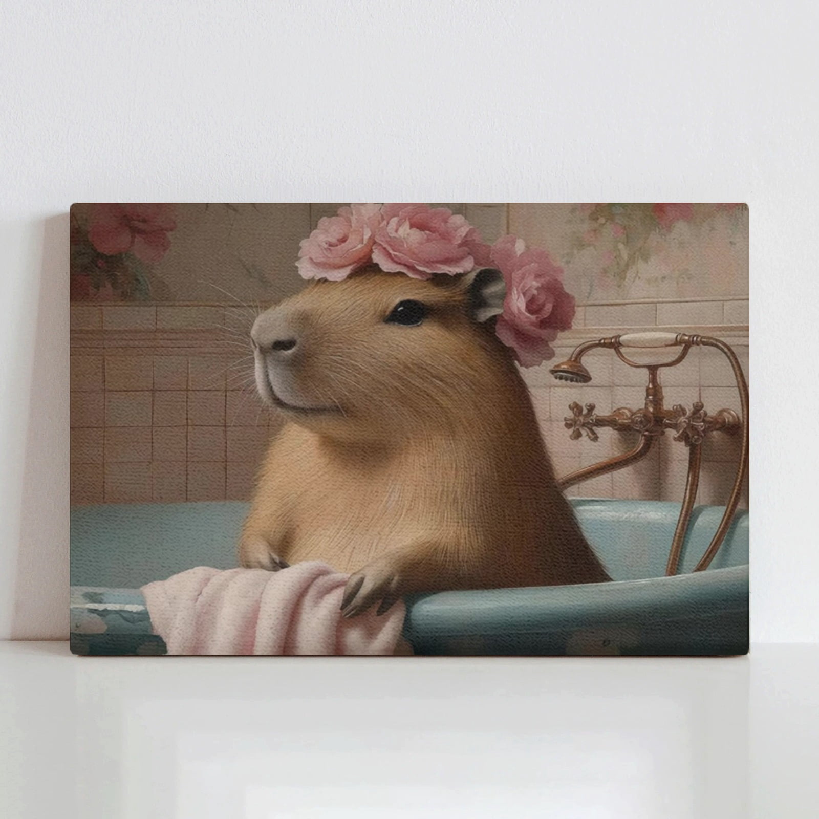 AOEX Otter Bathroom Wall Art， Funny Otter Decor Vintage Bathroom Otter ...