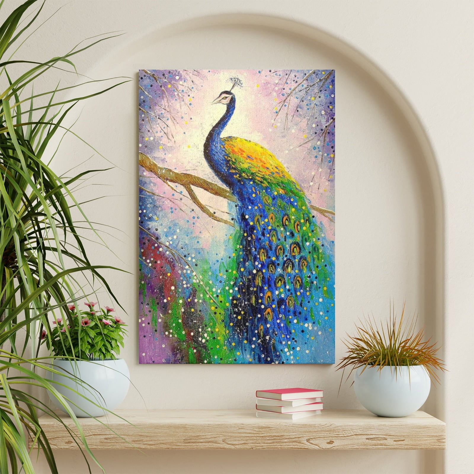 AOEX Peacock Wall Art Vintage Bird Canvas Wall Art Poster Peacock ...