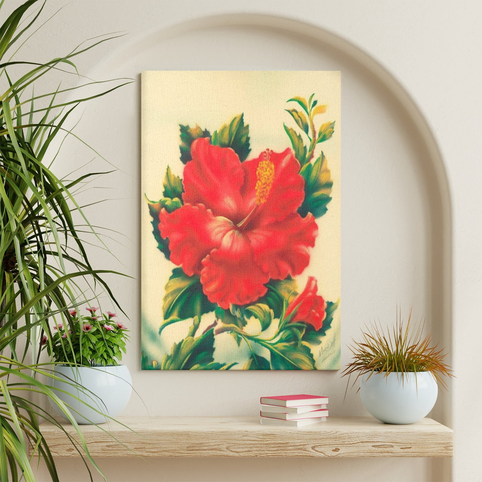 AOEX Red Hibiscus Hawai’i - Vintage Hawaiian Airbrush Art by Ted ...