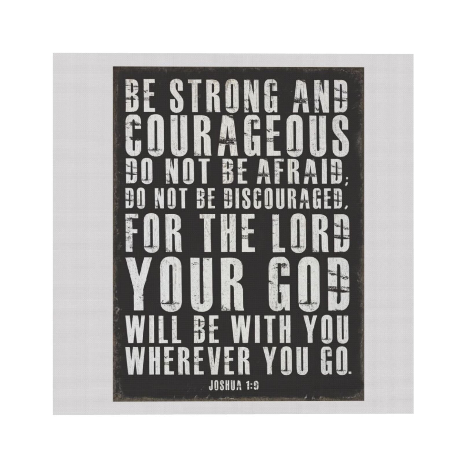 AOEX Retro Christian Wall Art Be Strong and Courageous Bible Verses ...