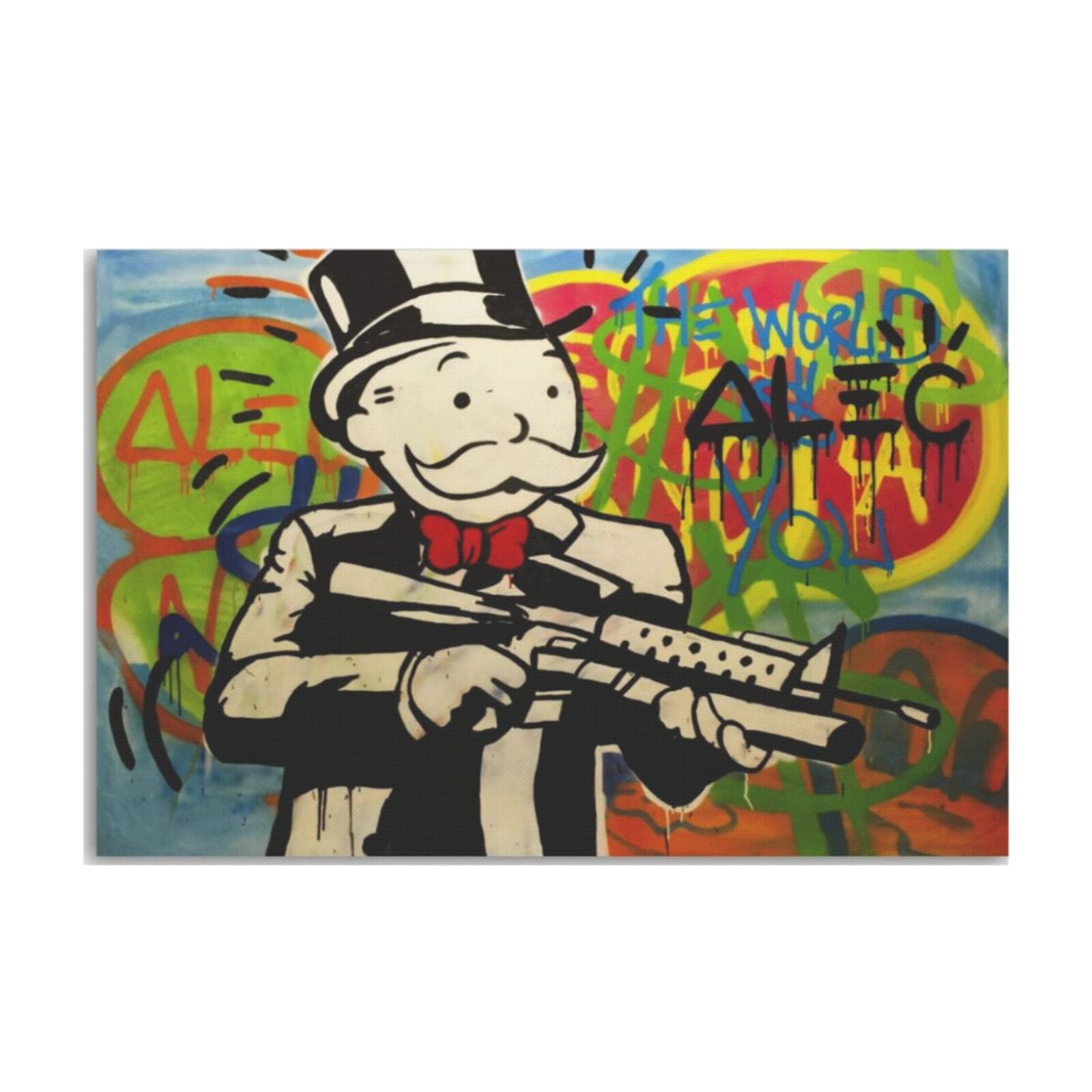 AOEX Rich Man Gunman Street Graffiti Poster Decorative Painting Canvas ...